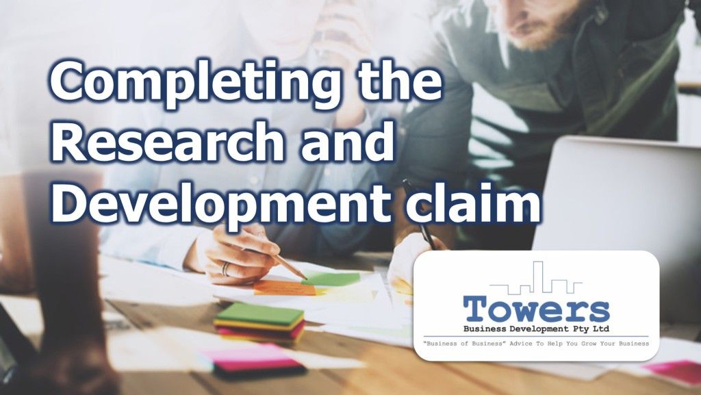 Completing the Research and Development claim - Towers Business Development